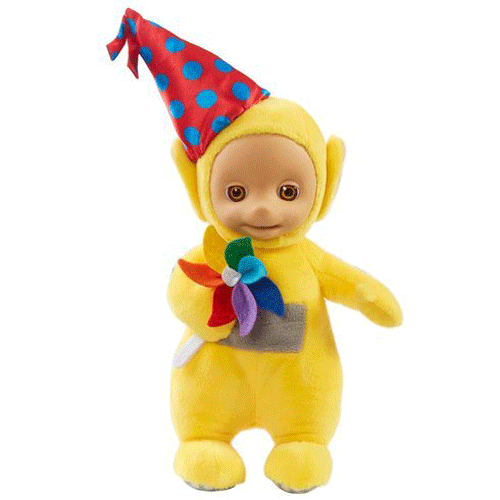 Teletubbies Talking Party Plush - Laa - Laa with Pinwheel - Stortford Toys