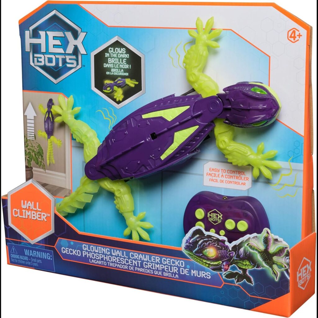 HEX BOTS Wall Crawler GLow in the Dark Gecko - Stortford Toys